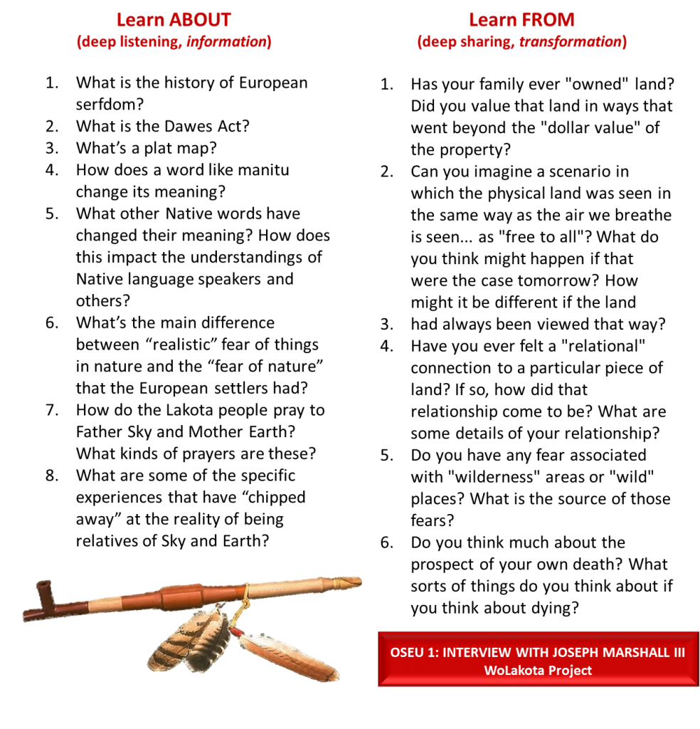 OSEU One: Interview with Joseph Marshall III - WoLakota Project