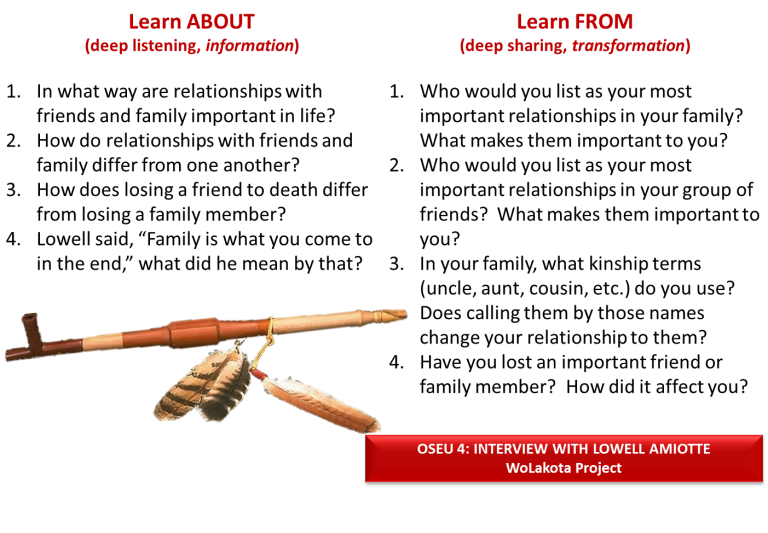 OSEU Four: Lowell Amiotte- Family is Always There - WoLakota Project